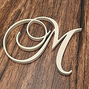 Precision Cut Unfinished Wood Script Monogram Letter - Back40Life