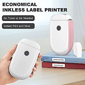 MARKLIFE P11 Label Maker Machine with Tape,Mini Thermal Wireless Inkless Sticker Printer Machine for Home Kitchen Office Organization.(1 Printer+1 Tape, Pink)