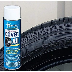 Superior Products California Cover All Automotive Tire Shine Aerosol Spray Can & Professional Grade -Tire Dressing - High Gloss - Water Repellent & Made in America (14 oz)