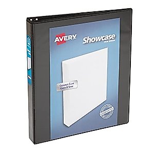 Avery Economy Showcase View Binder with 1-Inch Round Ring, Black, One Binder (19600)