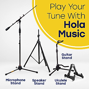 Hola! Music Mic Stand w/Adjustable Height for Home, Studio, Office or Stage Use - Standard Clutch Single Unit
