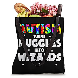 Autism turns muggles into wizards Kids Autism Sister Boys Tote Bag