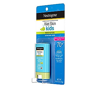 Neutrogena Wet Skin Kids Water Resistant Sunscreen Stick for Face and Body, Broad Spectrum SPF 70, 0.47 oz