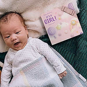 Apol Baby Shower Wrapping Paper,It's a Girl Gift Wrapping Paper Pink New Baby Wrapping Paper 4 Sheet Princess Lovely Paper with Pink Ribbon for Gender Reveal Girl Birthday Wrapping Paper,30x20 Inches