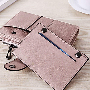 Women Retro Rivets Short Wallet Purse Women Fashion Handbags Wallet Tote Bag Shoulder Bag Top Handle (Pink, One Size)