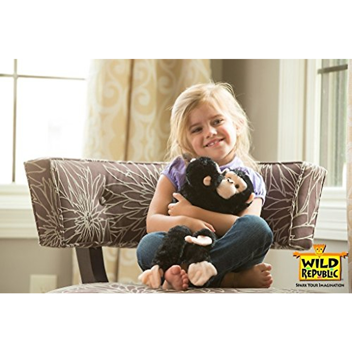 Wild Republic Chimpanzee w/baby plush, Monkey Stuffed Animal, Plush Toy, Gifts for Kids, Hanging 20 Inches