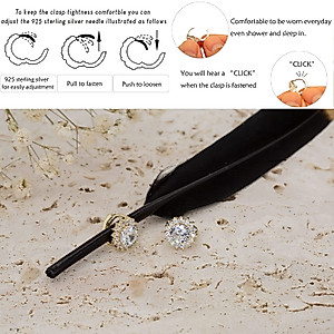 NEOSHOW Gold Huggie Hoop Earrings for Women Cubic Zirconia Small Hoop Earrings 14K Gold Plated Sterling Silver Post Tiny Cartilage Hoop Earrings for Women (Clear)