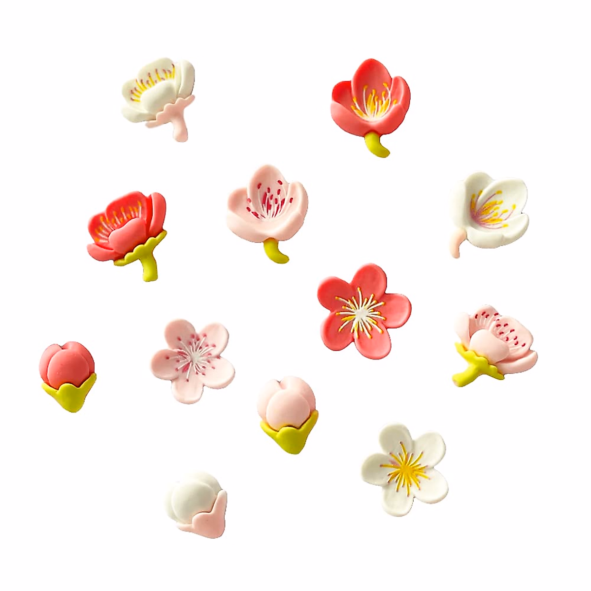 12 PCS Colorful Flower Fridge Magnet, Cherry Blossoms Refrigerator Magnets, Flower Magnets Novelty Office Home Kitchen Accessories Whiteboard Magnets