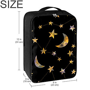 Nanmma Waterproof Shoe Box Bags Pouches Moon and Star for Travel Storage Organizer Bag