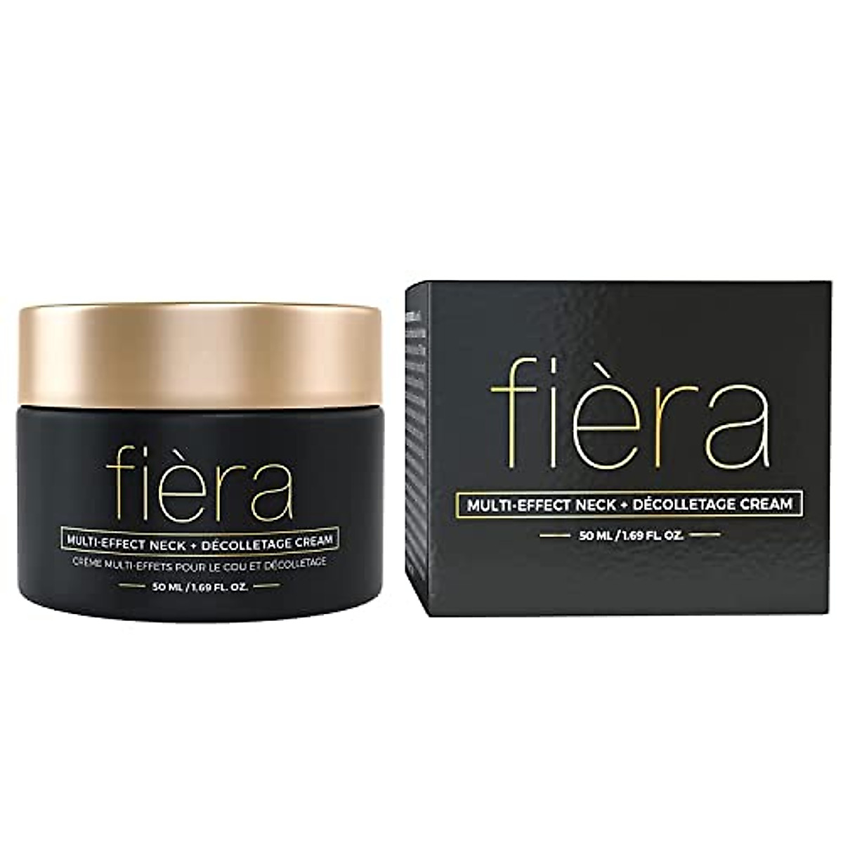 FIÈRA Neck Firming & Tightening Cream - Anti-Aging Moisturizer with Macadamia Oil, Hyaluronic Acid, Shea Butter - Smooths & Lifts Neck Skin - 1.69 FL. OZ. / 50 ML