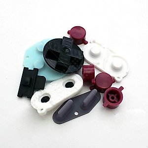 Plastic Buttons A B Button Mod + & Conductive Rubber Pads for Nintendo Game Boy GB DMG-01 (B)