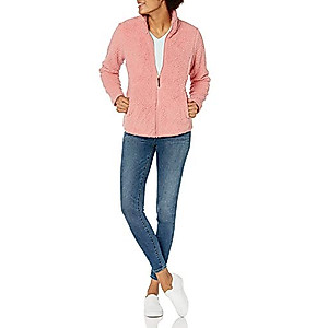 Amazon Essentials Women's Polar Fleece Lined Sherpa Full-Zip Jacket, Blush, X-Large