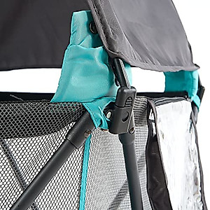 Pamo Babe 6-Panel Portable & Foldable Baby Playpen for Toddlers, Outdoor Travel Playard for Baby with Canopy (Blue)