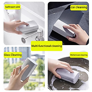 2-Pack Damp Clean Duster Sponge Magic Sponge Eraser for Household Cleaning, Dusters for Cleaning Blinds, Baseboards, Vents, Mirrors, Window Track Grooves and Faucets No Dust Flying and Spreading