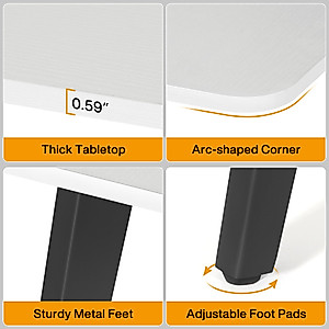 Tribesigns 6FT Conference Table, 70.86L x 35.43W x 29.52H Inches Boat Shaped Meeting Table, Modern Seminar Table for Office Meeting Conference Room (6ft, White & Black)