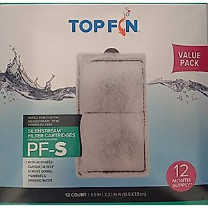 Top Fin Silenstream PF-S Refill for PF10 Power Filters 5.5in x 3.1- (12 Count) 1 Year Supply