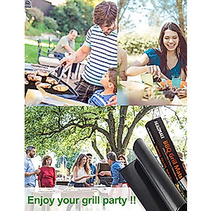 Grill Mat 6 Pcs, 100% Non-Stick HEADMALL BBQ Mats, Easy to Clean, For Barbecue Grilling & Baking, Electric Grill Gas Charcoal BBQ - 15.75 x 13 inch