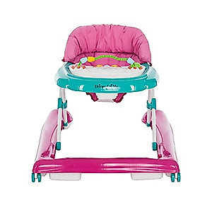 Dream On Me 2-in-1 Ava Baby Walker, Easy Convertible Baby Walker, Walk Behind, Height Adjustable Seat, Added Back Support, Detachable-Toy Slate, Teal Pink