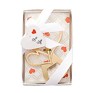 ARFUKA Bottle Opener Stainless Steel Double Heart Shape Beer Bottle Opener Portable Beverage Soada Drinks Bottle Opener Home Kitchen Bar Tool Wedding Party Christmas Birthday Gift Gold