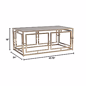 SEI Furniture Simondley Cocktail Table, 24D x 43.75W x 18H in, Champagne w/Faux Marble