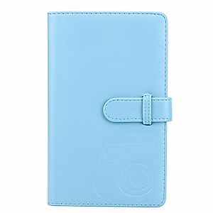 Photo Album,3in 96 Pockets PU Universal Photo Album Cardcase Bank Card Storage Book for mini11/8/9/7s/25/70/90 Camera Photograph(Blue)