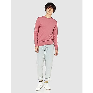 Amazon Essentials Men's Long-Sleeve Lightweight French Terry Crewneck Sweatshirt, Pink, X-Large