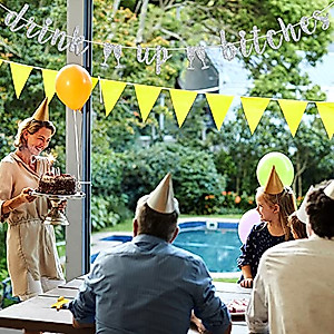 Silver Glitter Drink Up Bitches Banner - Legal AF Bunting Sign - Engagement/Birthday/Bachelorette/Bridal Shower/Wedding Party Decoration Supplies