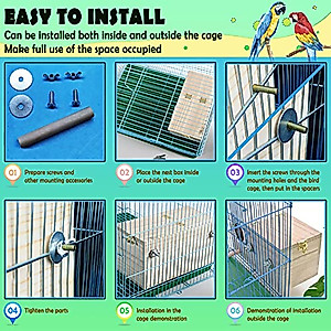 kathson Parakeet Nest Box Budgie Nesting House Cockatiel Breeding Parrots Mating Box for Lovebirds Small and Medium-Sized Birds（S）