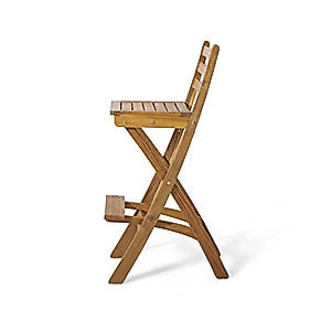 Christopher Knight Home Tundra Outdoor Foldable Wood Barstool Set, 2-Pcs Set, Natural