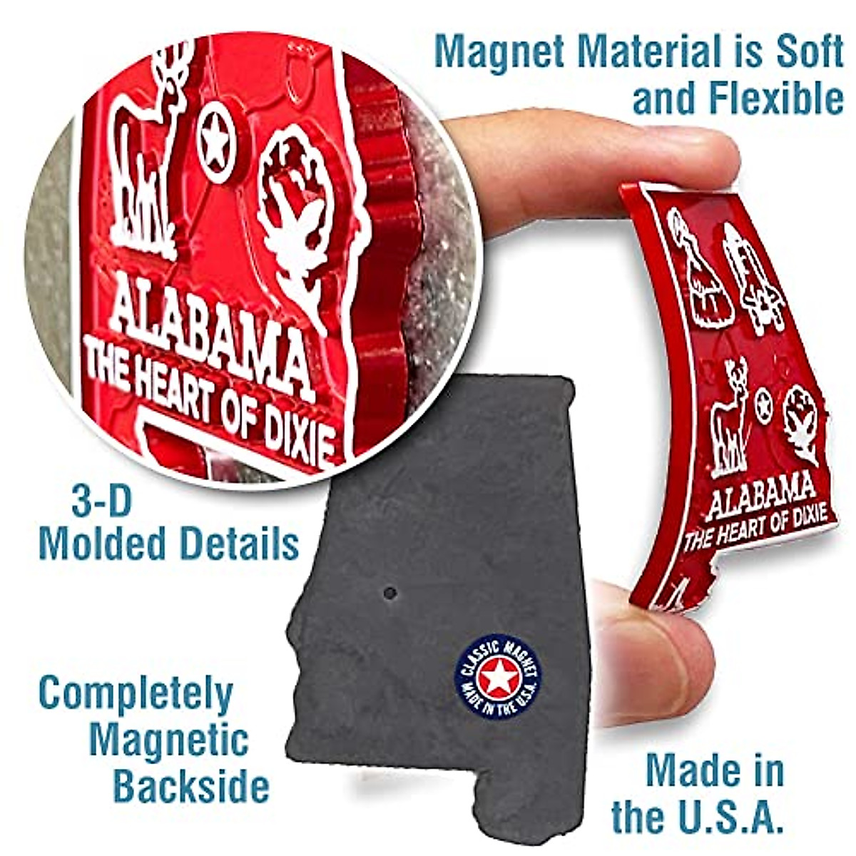 Original U.S. State Magnet Set by Classic Magnets, 51-Piece Vintage Magnet Set, Collectible Souvenirs Made in The USA