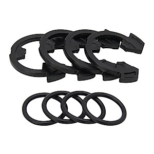 RURBRIN (4+4PCS) 1" Water Softener Clips and O-Rings kit Fit for GE/Kenmore Eco-Pure Eco-Water Sears North Star Softeners, Replace Parts 7337589 and 7170262