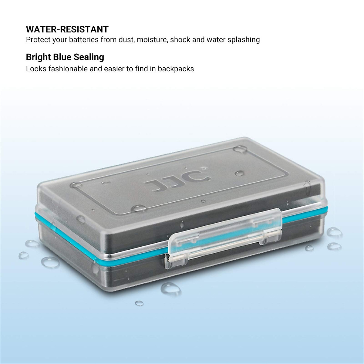 JJC 18650 Battery Case, Shockproof & Water-resistant Battery Storage Holder for 6 x 18650 Battery, PC Shell Easy to Carry