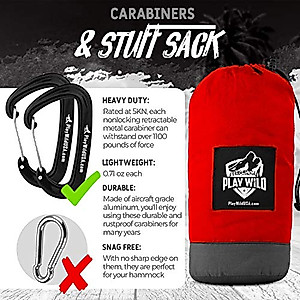 Double Hammock for Camping, Travel and Hiking - 2 Person Outdoor Hammock - Lightweight & Portable Yet Heavy Duty with Straps Included for Easy Hanging from Trees - Great Camping Gifts for Men & Women