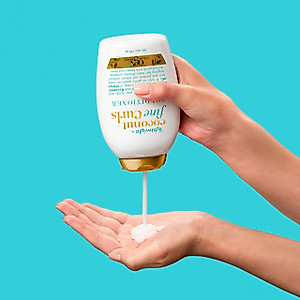 OGX Lightweight + Coconut Fine Curls Conditioner, Lightweight, Coconut Water Conditioner, 13 Fl Oz