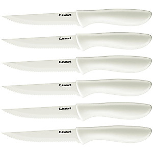 Cuisinart C55-6PCSW Advantage Ceramic Coated Serrated Steak Knife 12 Pieces Set White