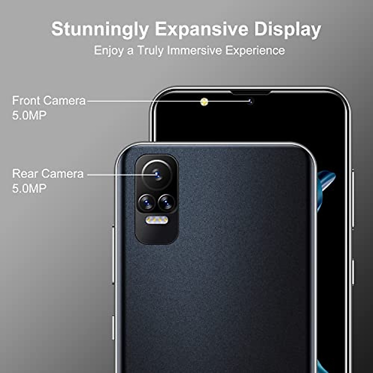 Xgody V40 Unlocked Cell Phones, 6.1 Inch 4G Smartphones, Android 10.0 OS with Free Dual SIM Quad Core, Dual 5MP Camera, 3000 mAh Battery, Face Unlocking (Black)