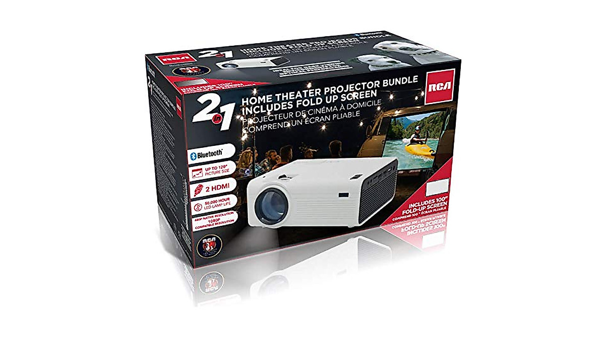 RCA Bluetooth Home Theater Projector & 100" Screen
