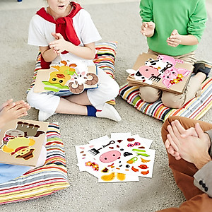 Sureio 24 Set Farm Animal Craft Kits DIY Farm Craft for Kids Farm Animal Craft Make Your Own Animal Simple Animal Crafts for Boys Girls Party Favors Decoration Rewards Home Class Game Activities