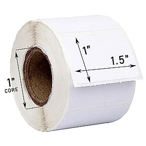 HOUSELABELS 1.5" x 1" Multipurpose Labels on 1" Core Compatible with Zebra and Rollo Printers, 6 Rolls / 520 Labels per Roll