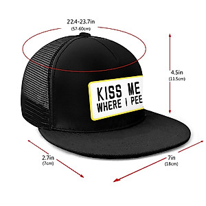 kiss me Where i Pee Hat Sandwich Vintage Adjustable Baseball Caps Sun Cap Unisex Outdoor Black