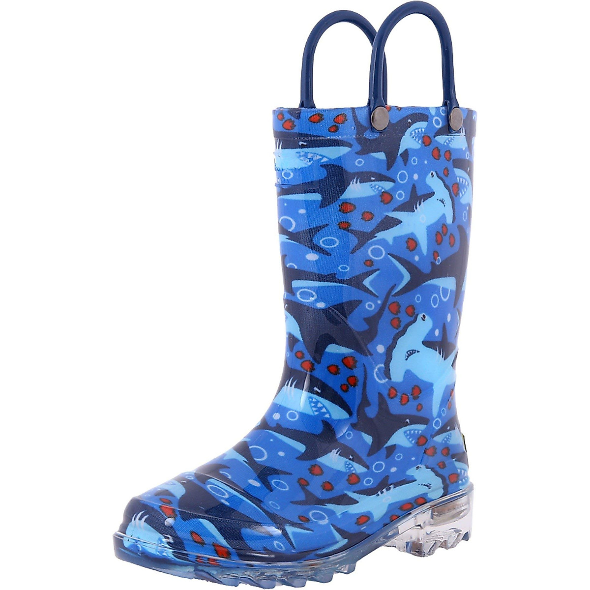 Western Chief Kids Light-Up Waterproof Rain Boot, Blue 8 M US Toddler