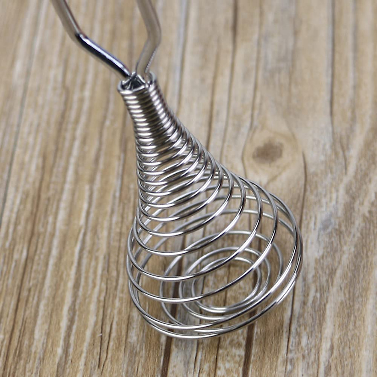 Coil Whisk Eggs, 8 Inch Egg Beater, Stainless Steel Wire Whisk, Egg Whisker with Rotating Spring, Flexible Egg Beater, Hand Eggbeater for Cooking Whipping Mixing Blender Kitchen Cream Egg