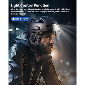 ILM Bluetooth Smart Bike Helmet Brake Warning LED Light Control NTA8776 CE CPSC Triple Certification Adult Bicycle Casco Men Women Matte Black Large X-Large