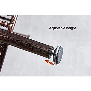 Metal Coat Rack Stand Entryway Hall Tree Coat Tree with Hook and 3-Tier Storage Shelves for Hat Clothes Purse Scarves Handbags Umbrella White (Brown)