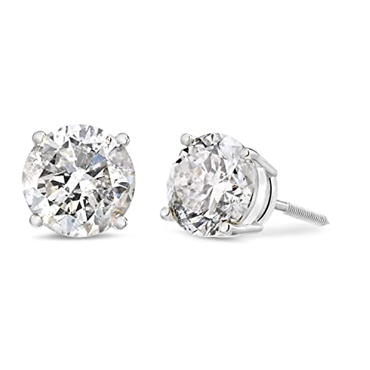 Amazon Essentials Certified 14k White Gold Diamond with Screw Back and Post Stud Earrings (0.33 cttw, J-K Color, I1-I2 Clarity) (previously Amazon Collection)
