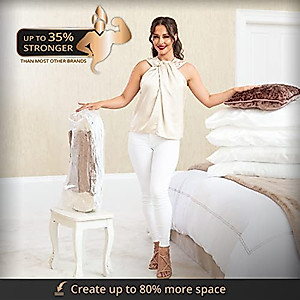 GENIE SPACE - Incredibly Strong Premium Cube Space Saving Vacuum Bags | 5 x Extra Large (40x30x15in) | Airtight & Reusable | Create 80% More Space | for Clothes, Towels, Bedding, Duvets and More.