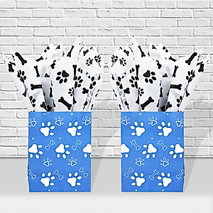60 Sheets 20 x 20 Inch Dog Paw Print Tissue Paper Puppy Paws Gift Wrap Tissue for Gift Bags Wrapping (Dog Paw)