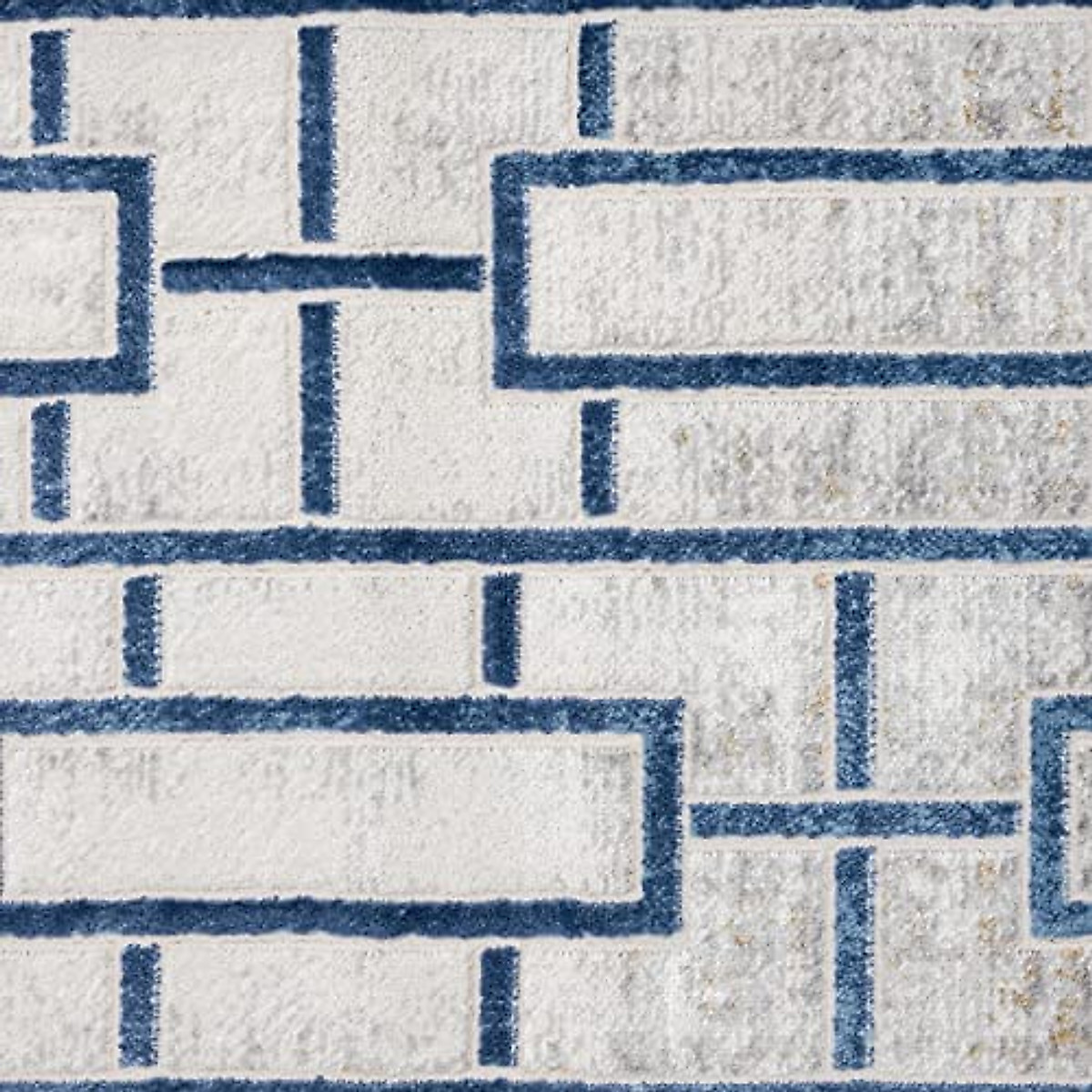 Abani Atlas 5'x8' Blue/Grey Area Rug, Rectangle Design - Durable Non-Shedding - Easy to Clean