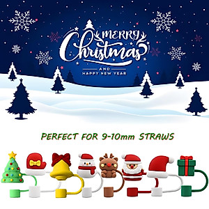 Straw Cover Cap for Stanley Cup, 8pcs 10mm 0.4in Diameter Reusable Dust-Proof Straw Topper Compatible with Simple Modern and Tumbler with Lid and Straw, Christmas Gifts
