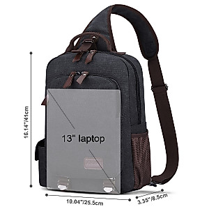 S-ZONE Mens Sling Bag Chest School Shoulder Backpack Satchel Outdoor Crossbody Pack